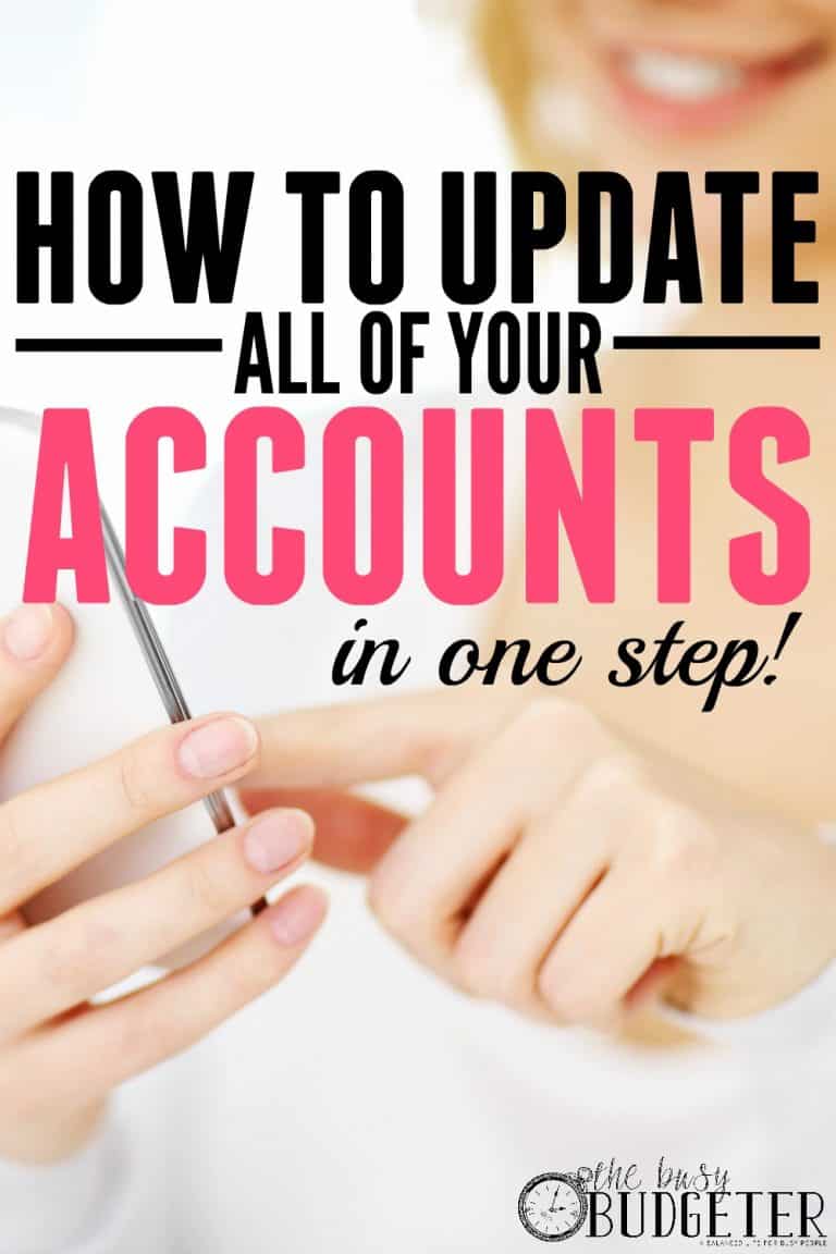 How To Update All of Your Accounts - In ONE STEP | The Busy Budgeter
