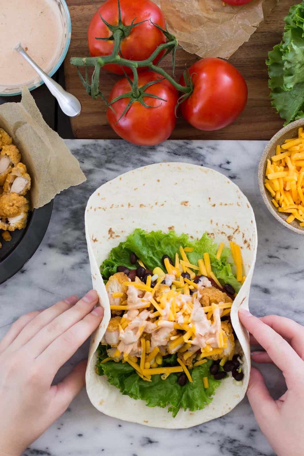 15 Minute Crispy Tex-Mex Chicken Wraps - The Busy Budgeter