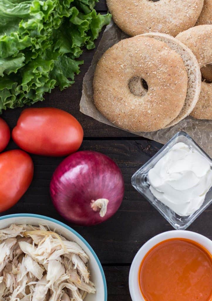15 Minute Buffalo Chicken Bagel Thins - The Busy Budgeter