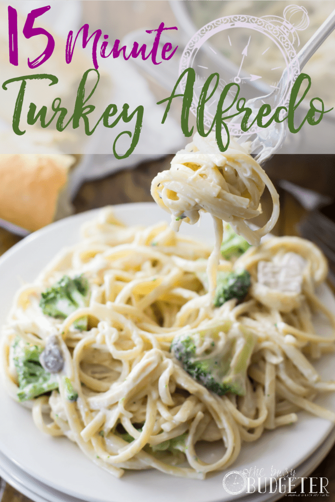 15 Minute Leftover Turkey Alfredo - The Busy Budgeter