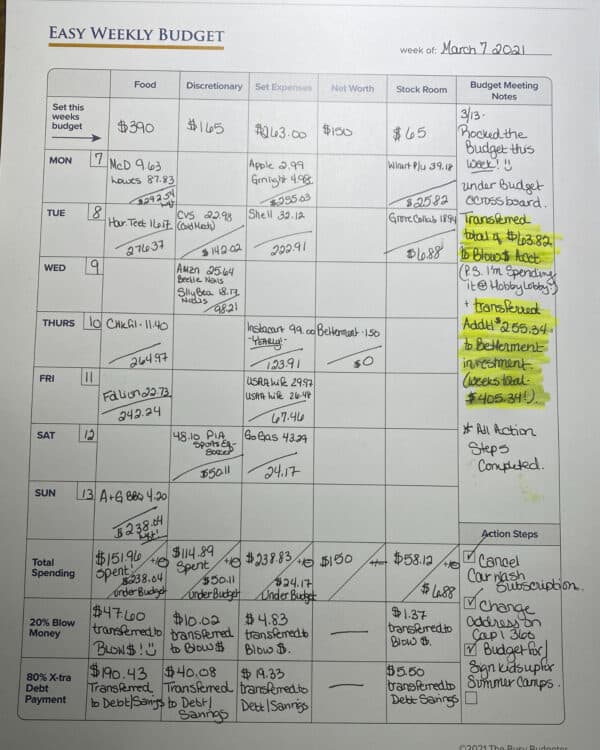 Easiest Weekly Budget Printable - The Busy Budgeter